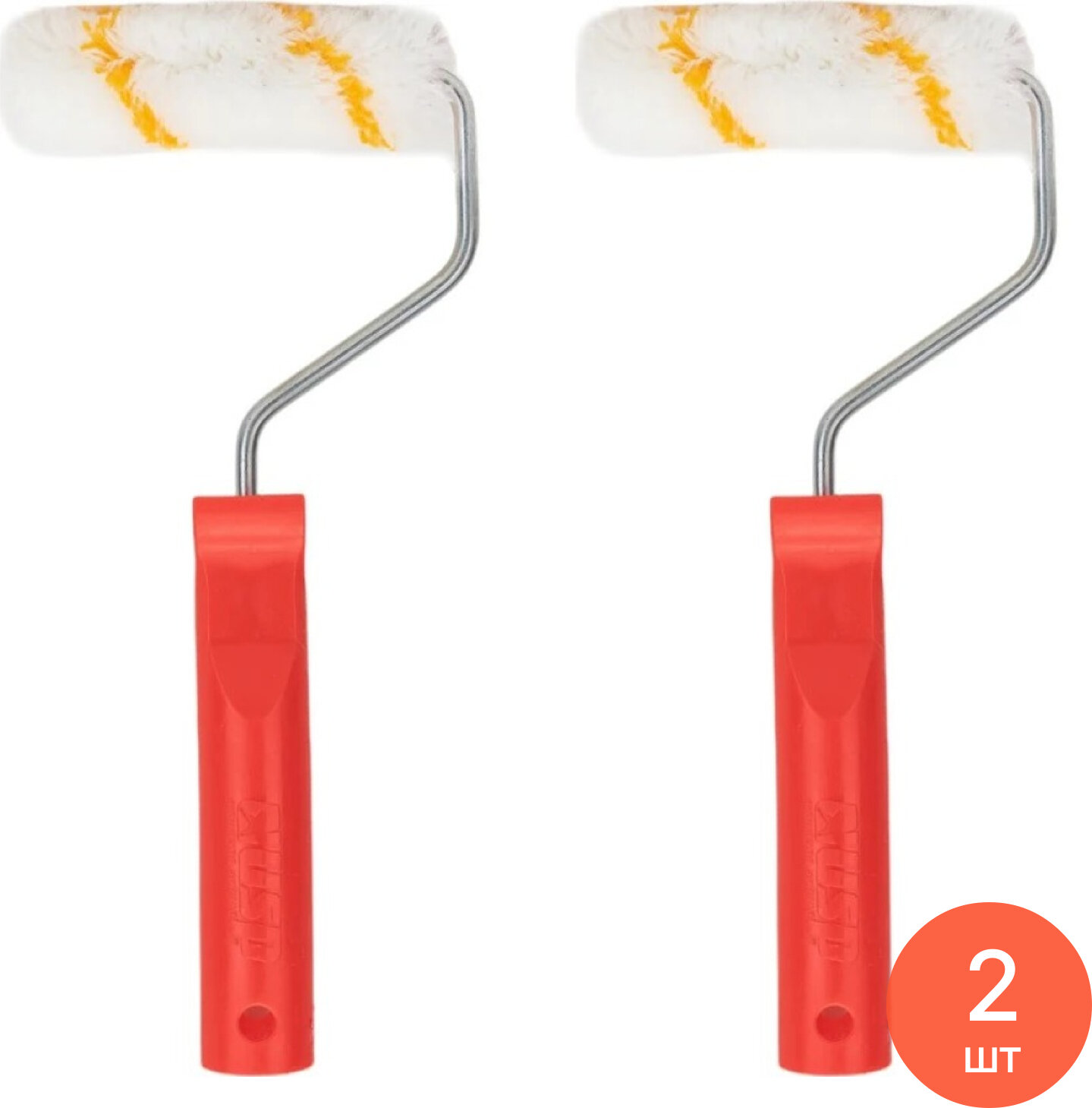 Валик малярный USP / УСП мини из полиакрила, ворс 10мм, диаметр 35мм, длина 100мм / ручной инструмент (комплект из 2 шт)