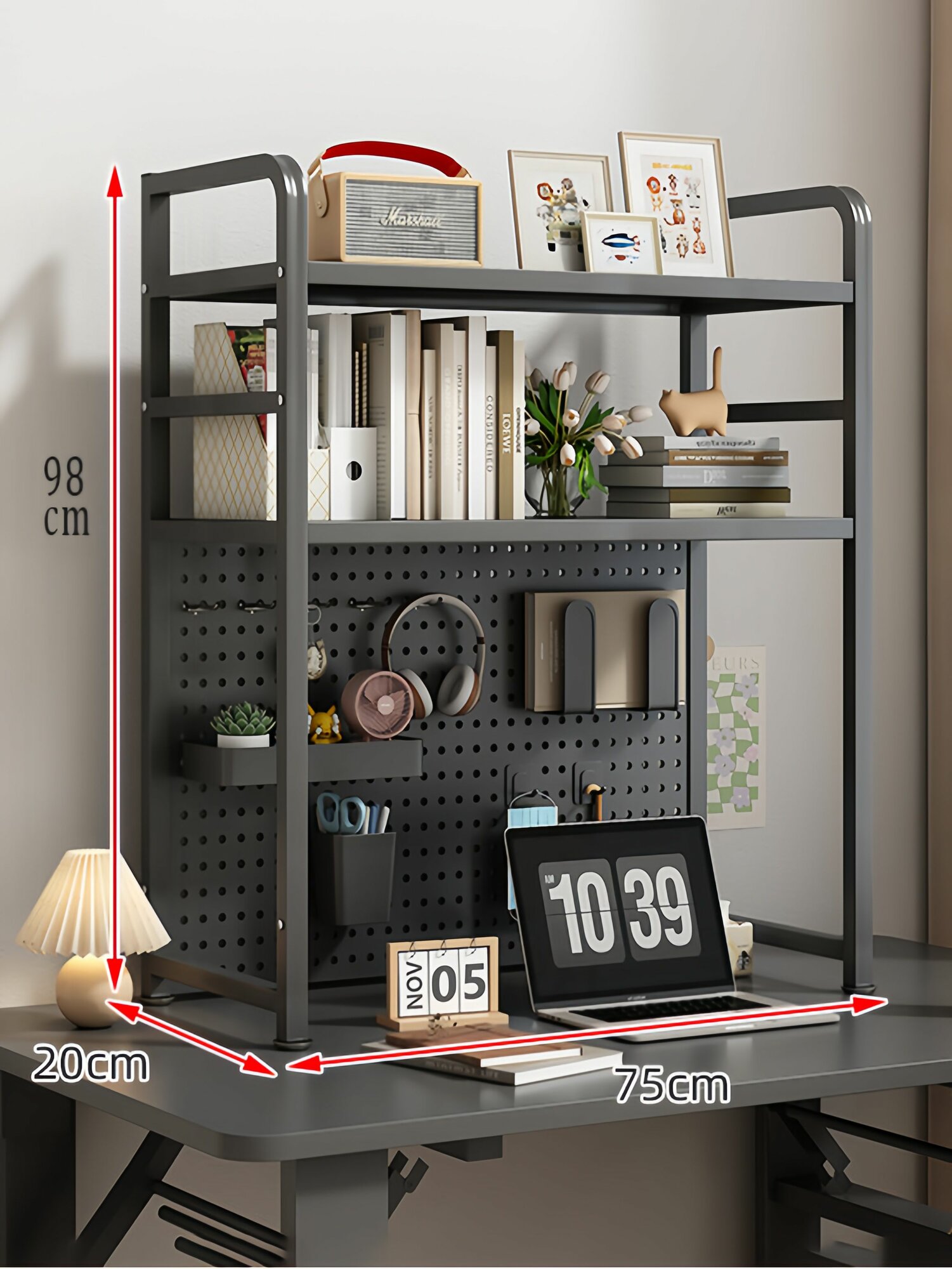 Кронштейн для хранения настольного компьютера, настольный многослойный стеллаж для хранения книжных полок