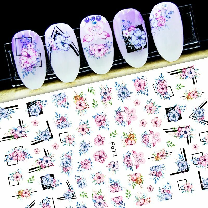 1PCS New Black White Love Heart English Alphabet Nail Art Sticker Nail Decoration Decal DIY Valentine's Day 3D Adhesive Stickers