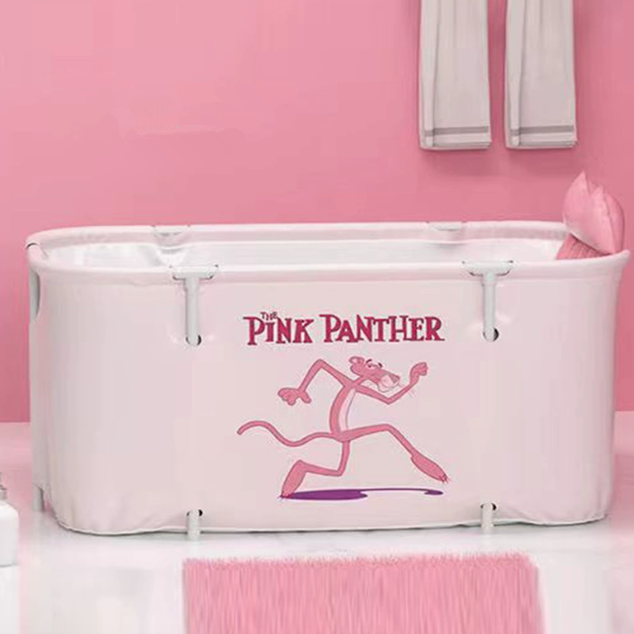 Складная ванна, ванна для взрослых и детей, утолщение 120cm，6 кронштейнов для ванны，розовый