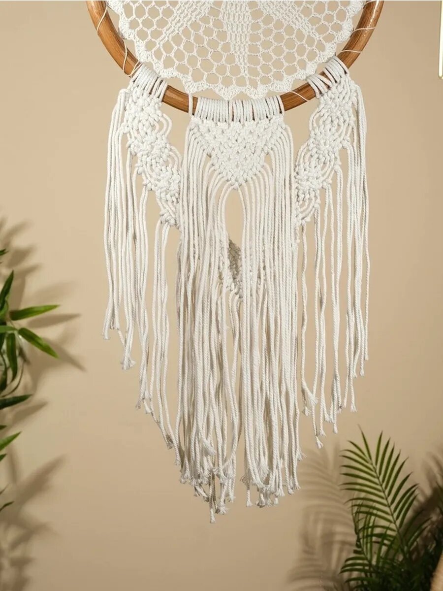 Элегантный ловец снов "Белый цветочек" 32х100 см