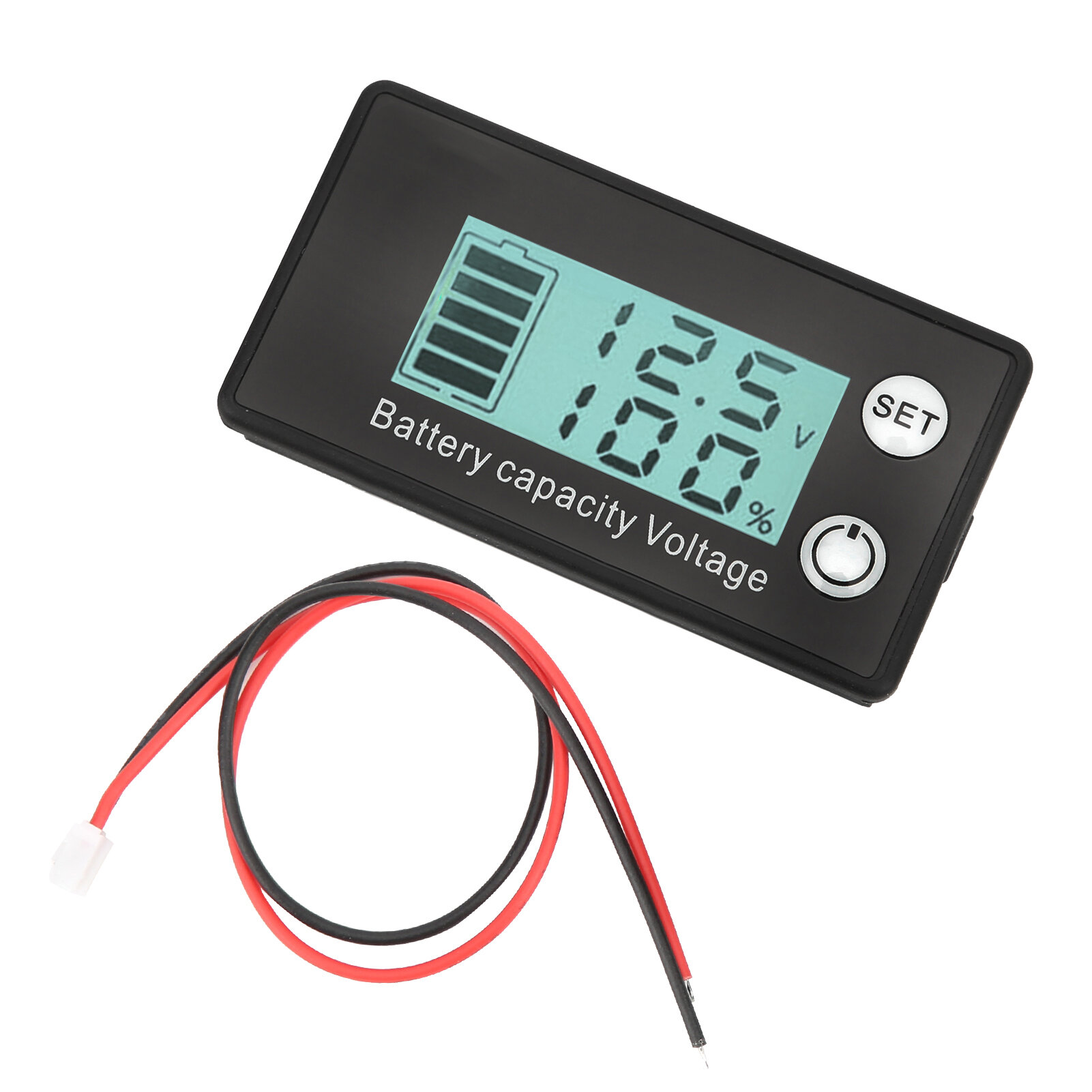 ЖК-индикатор заряда батареи, 2-проводной, вольтметр и индикатор напряжения для литий-свинцово-кислотных батарей 768 В (белая цифровая подсветка).