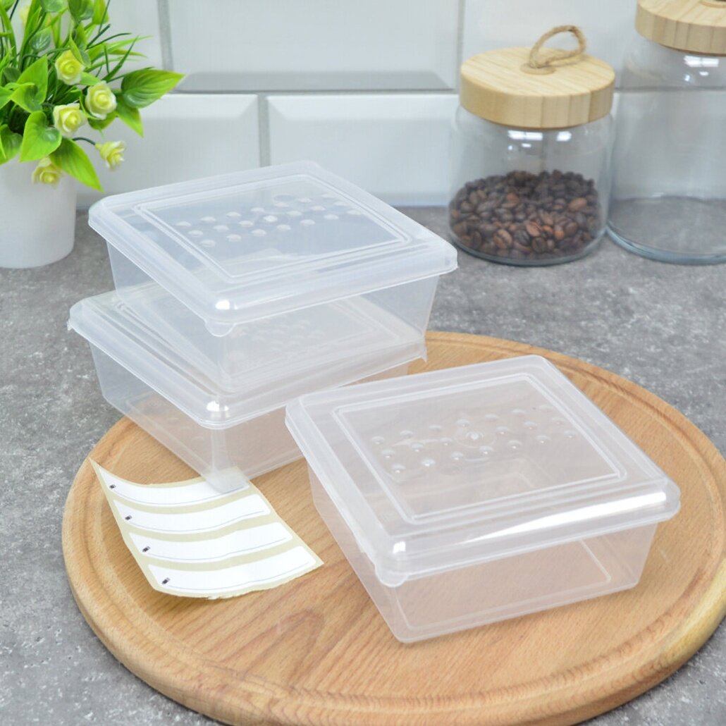 Контейнеры для заморозки 3шт 0,5л Asti, пластиковые, надежные и герметичные