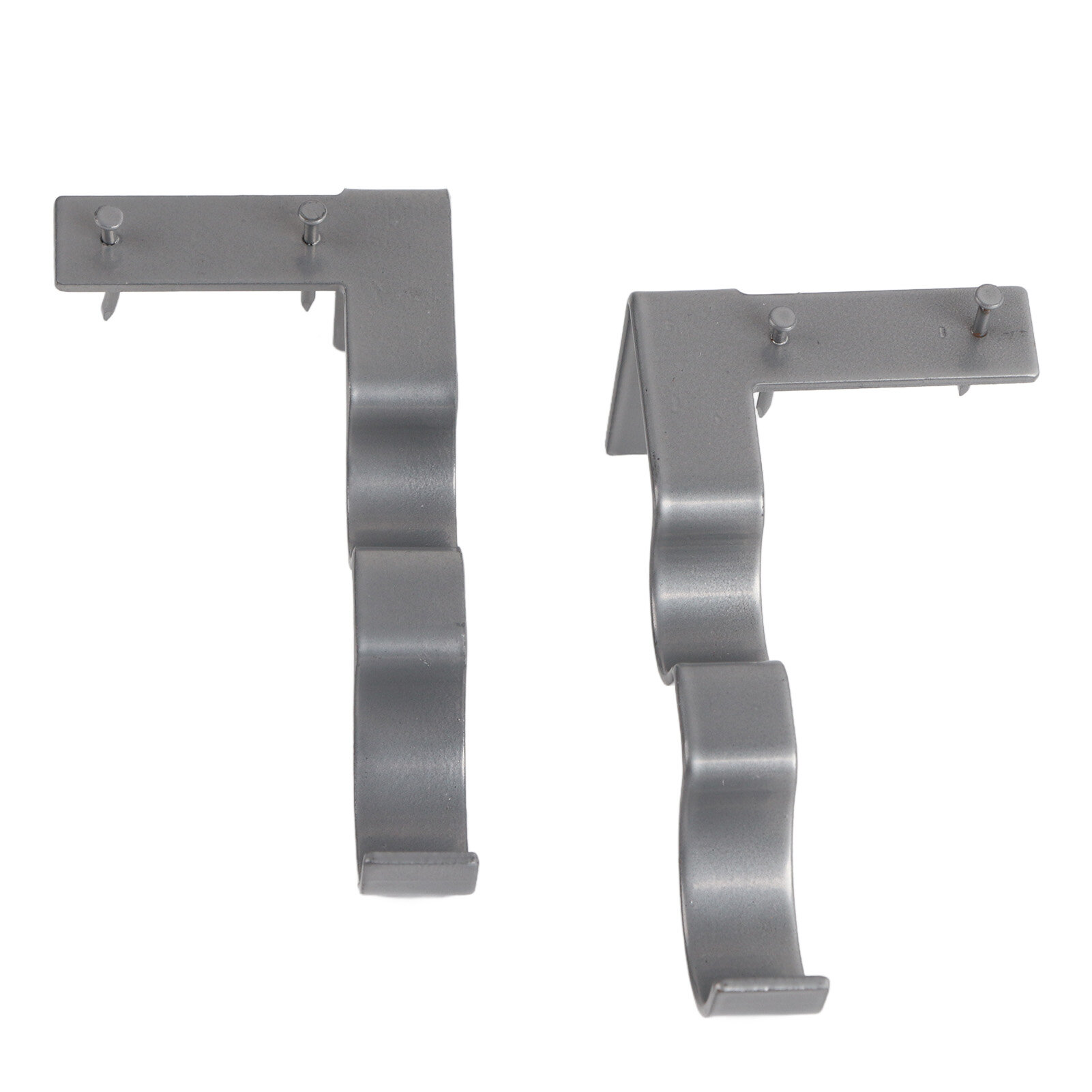 2 шт. двойной карнизный кронштейн из стали, грузоподъемность 20 фунтов, легкая сборка, карнизные крючки для домашнего офиса, серебристый