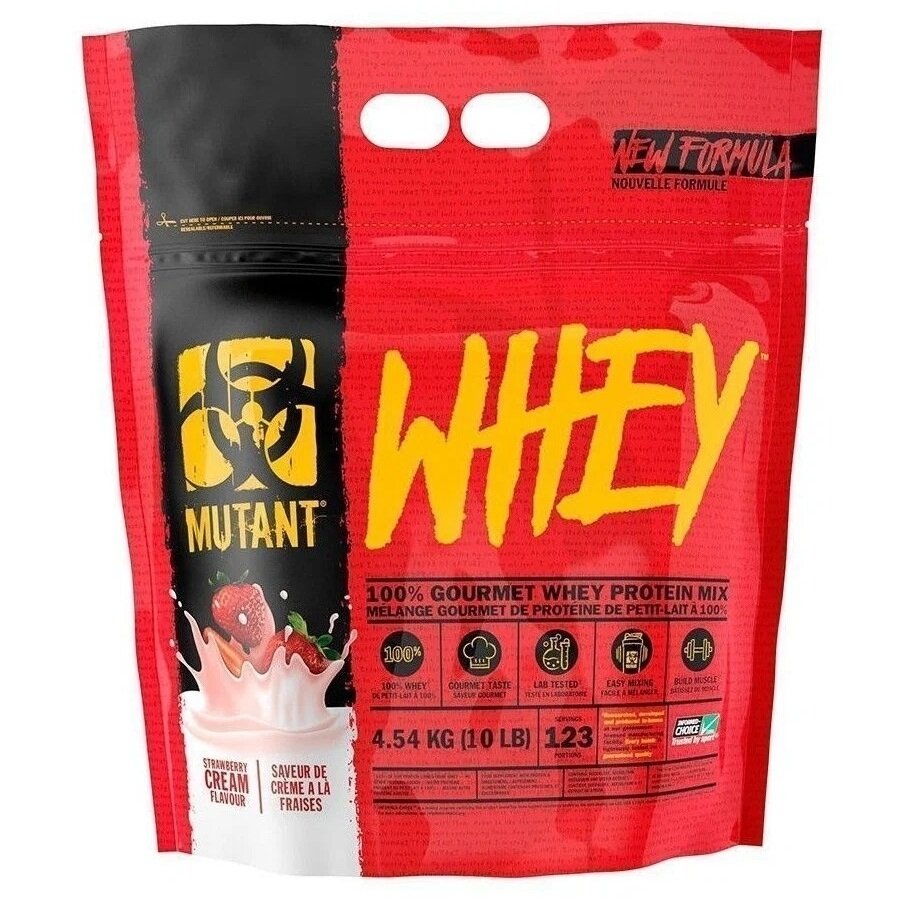 Сывороточный протеин Mutant Whey 4540 гр 10lb (Mutant) Клубника-крем