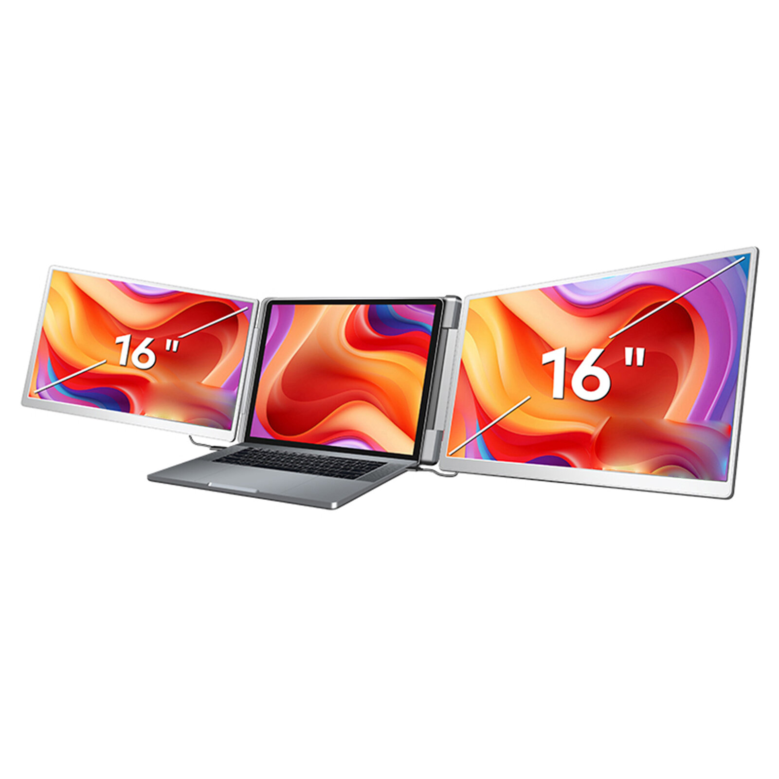 16-дюймовый экран ноутбука Extender 1200p FHD Портативный тройной монитор для 12-18,5 дюйма складного монитора для ноутбука с пакетом для переноски.