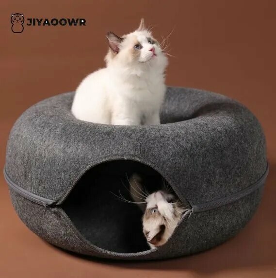 Туннель для кошачьей кровати, войлочный пончик