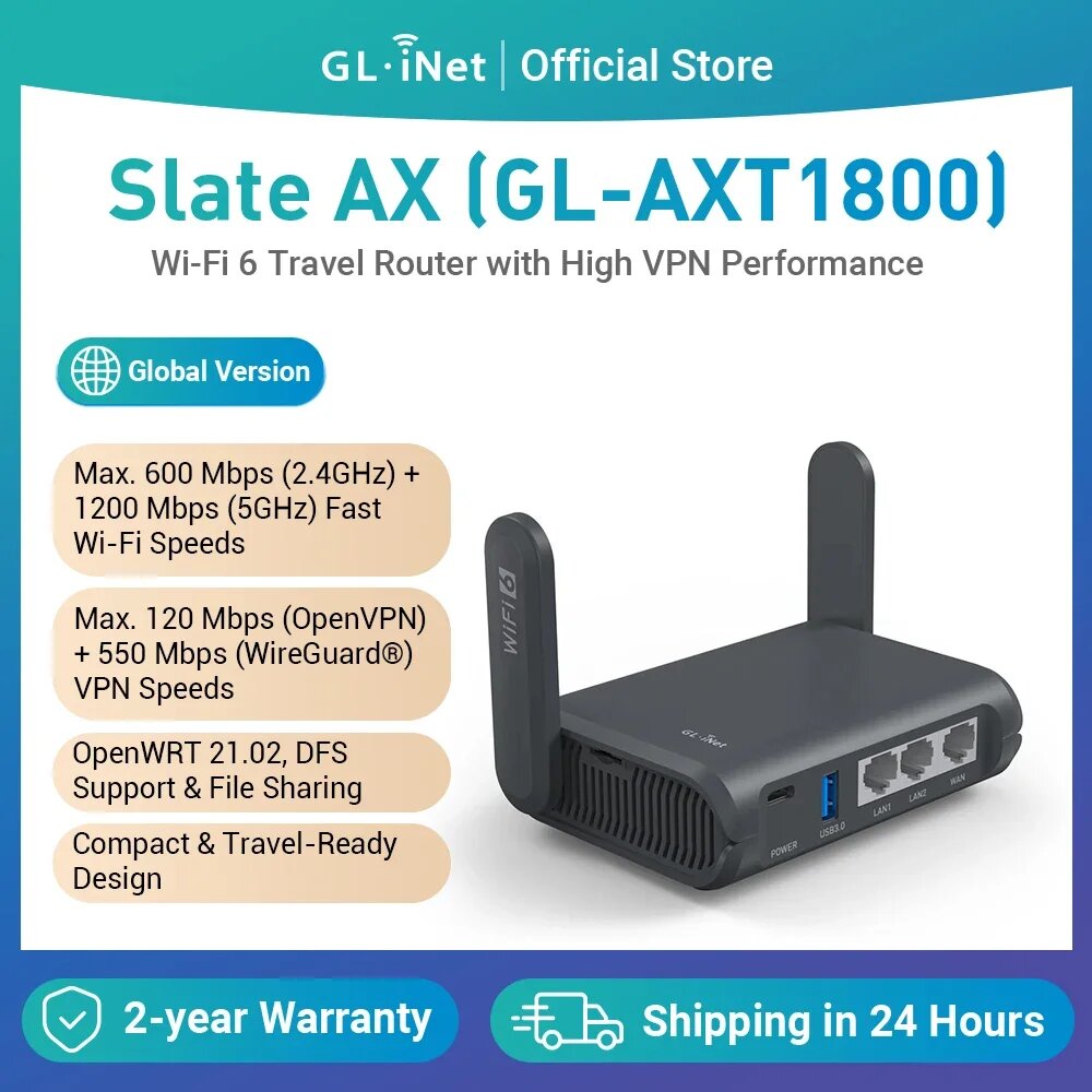 Маршрутизатор GL.iNet GL-AXT1800 Slate AX