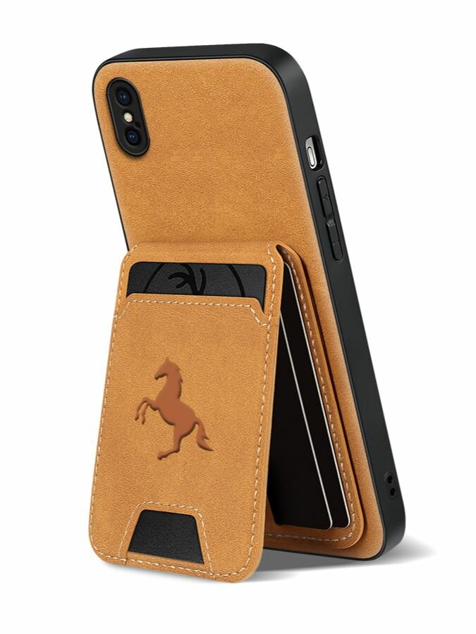 Кожаный чехол для Apple iPhone XS Max (Эпл Айфон ХС Макс), со встроенным держателем для карт, прочный раскладной чехол для телефона для женщин и мужчин, нескользящий