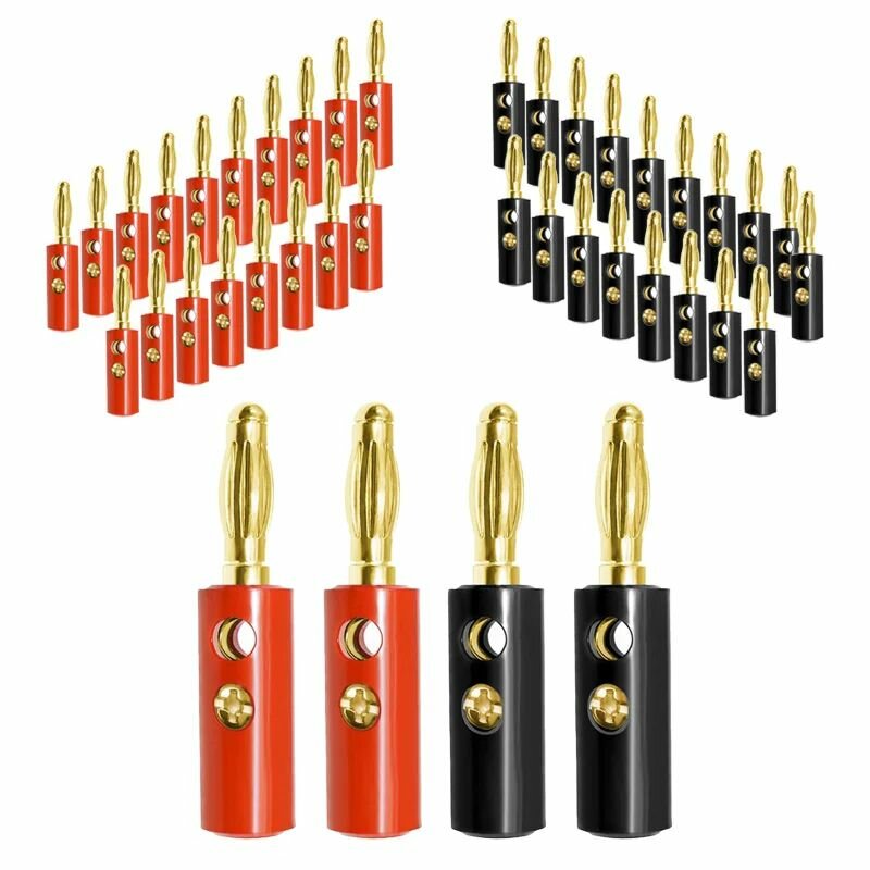 4-миллиметровый позолоченный разъем типа «банан» для динамика, совместимый с диаметром кабеля динамика до 3 мм