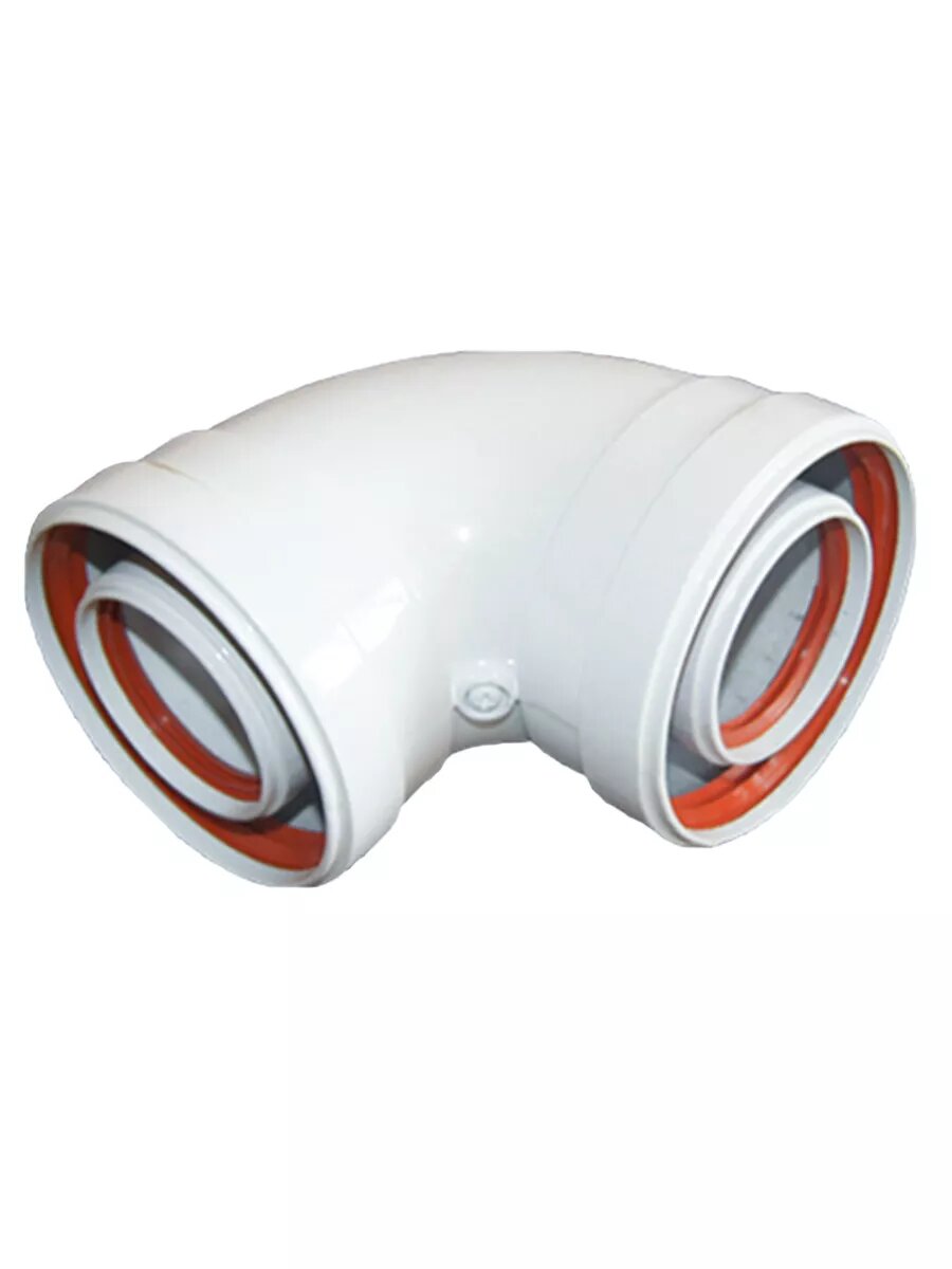 Колено дымохода CaminO, коаксиальное, алюминий, 60х100, 90 градусов