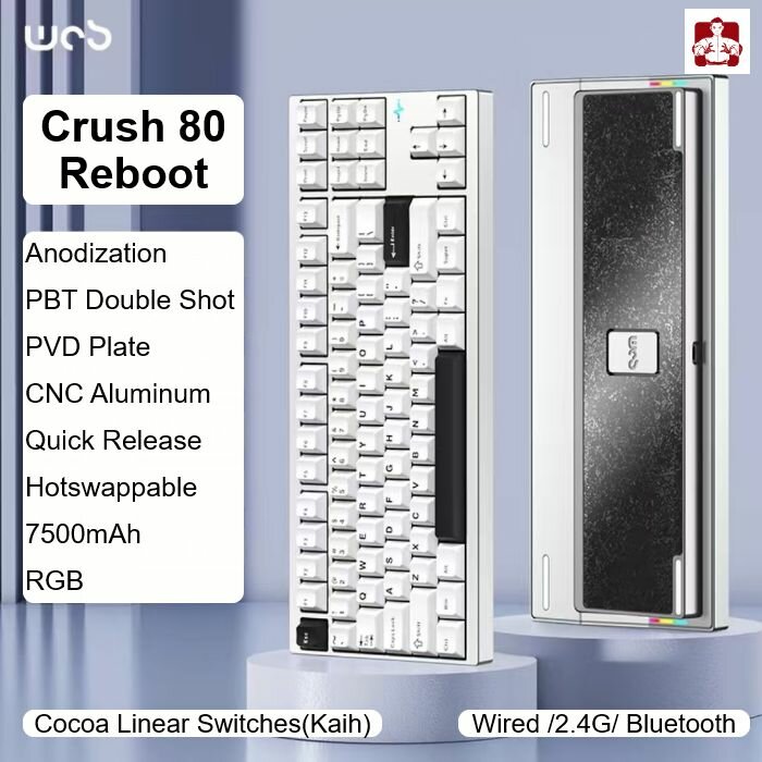 Клавиатура WOB Crush 80 Reboot, Star Silver/Anodization/PBT Double Shot Keycaps