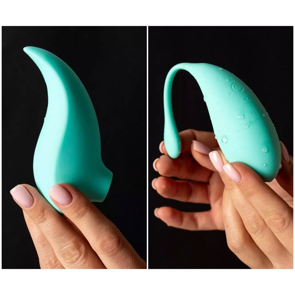 Женский набор секс игрушек 2в1, виброяйцо и вакуумник из силикона, салатовый, 4539 sa