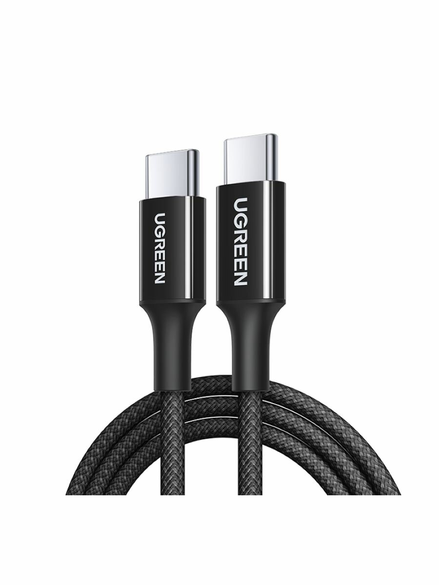 Кабель UGREEN L501 (65245) 60W USB-C to USB-C PD Fast Charging Braided Cable 3A Max. Длина: 2м. Цвет: черный