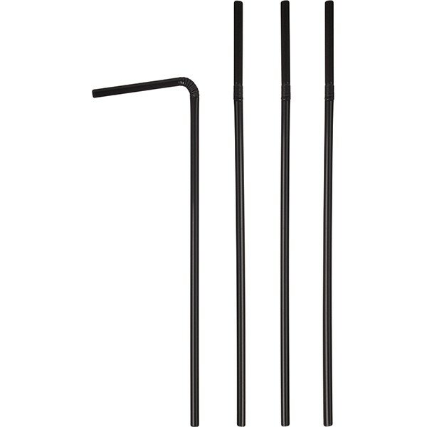 Трубочки со сгибом L=24cм [1000шт], D=5, H=350, L=330, B=110мм, черный (Pasterski)
