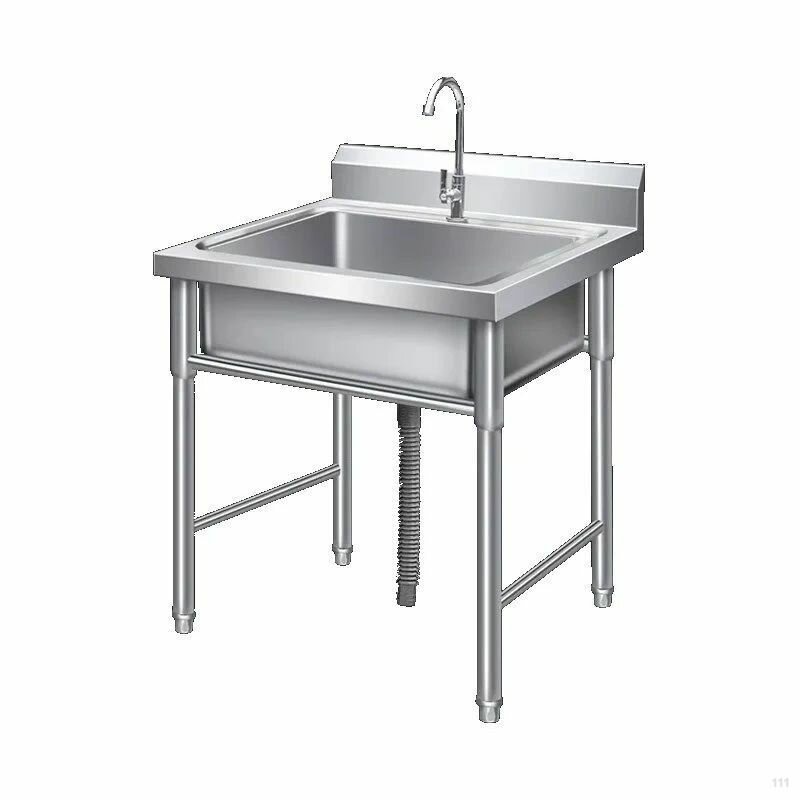 Мойка Кухни Из Нержавеющей Стали, Ванна Моечная Сварная Двухсекционная,50x50x80cm