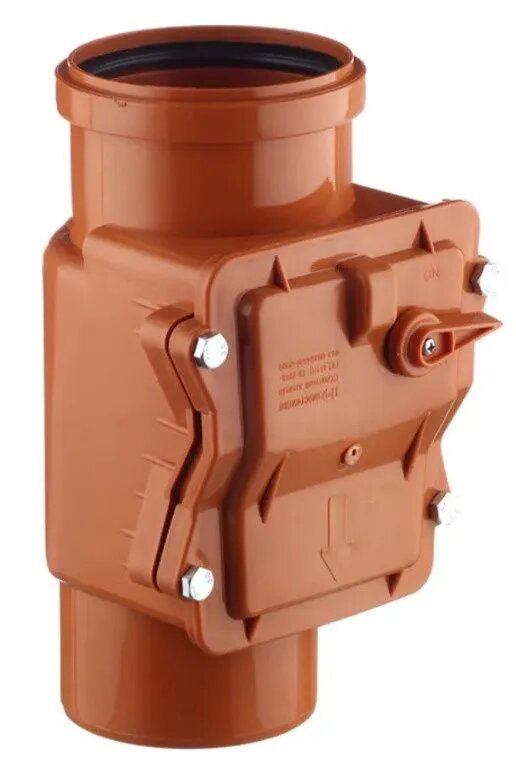 Обратный клапан канализация d110/рыжий