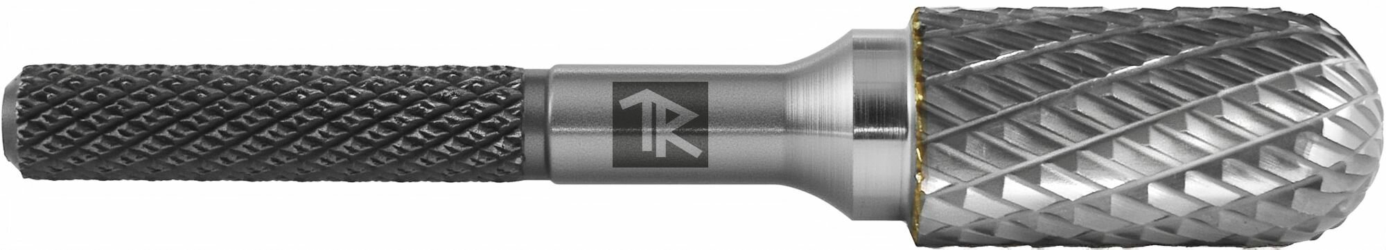 Борфреза твердосплавная цилиндрическая с радиусным торцом, тип C, 6 мм, двойная насечка, в боксе