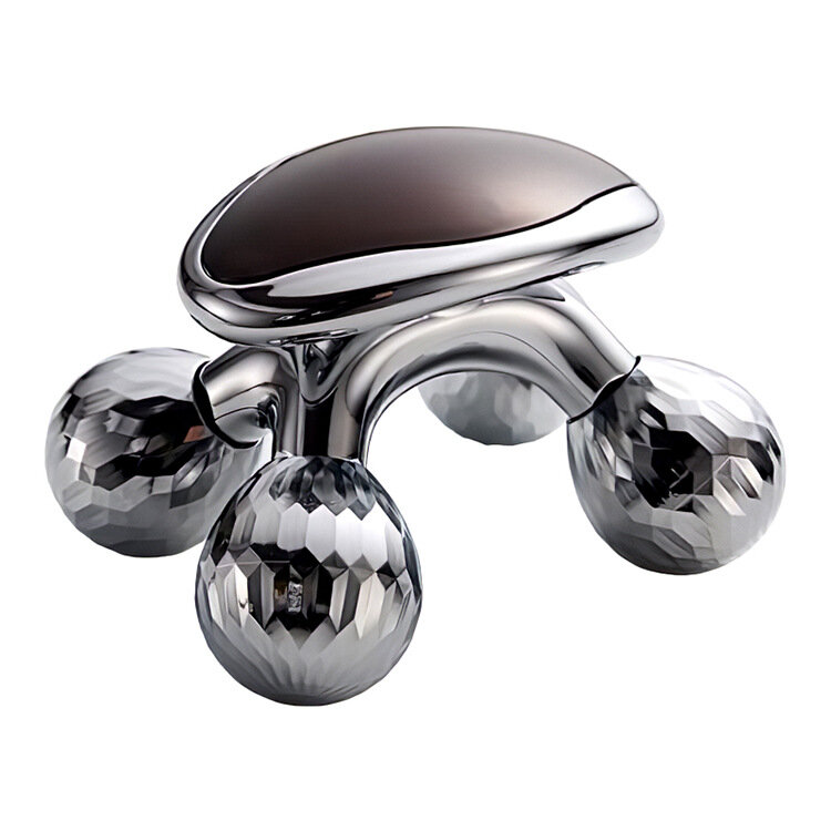 Роликовый массажер для лица с подтяжкой лица, тонкий, антицеллюлитный ролик для всего тела, средство для разглаживания морщин, серебристый (1 шт.)