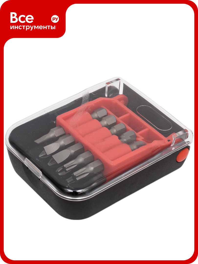 Набор бит Aist 1011810, 10 предметов, длина 50 мм, слотовые и крестовые, для закручивания и раскручивания крепежа