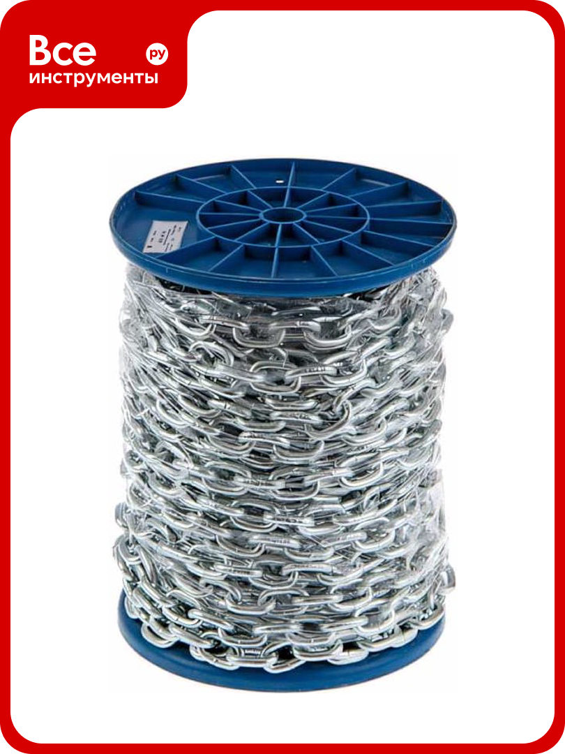 Сварная короткозвенная цепь креп-комп DIN766 м8 15м цк8