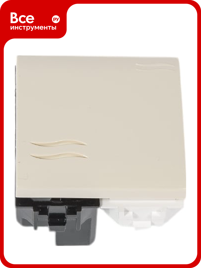 Выключатель DKC Brava, слоновая кость, 2 модуля, 1 клавиша, IP20, механизм с накладкой, для освещения, 16А,