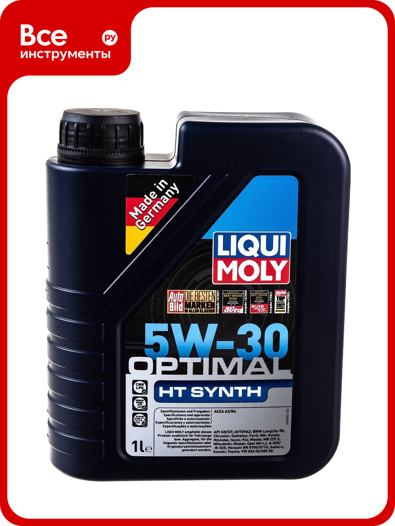 НС-синтетическое моторное масло LIQUI MOLY Optimal HT Synth 5W-30 A3/B4, для дизельных и бензиновых двигателей