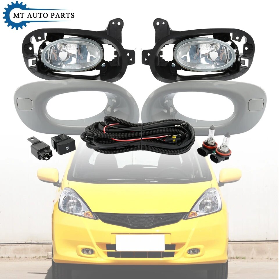 Комплект противотуманных ламп MATP для переднего бампера, фотоотражателя для HONDA FIT JAZZ GE6 GE8 2012-2014, комплект противотуманных ламп с кабелем и лампочкой