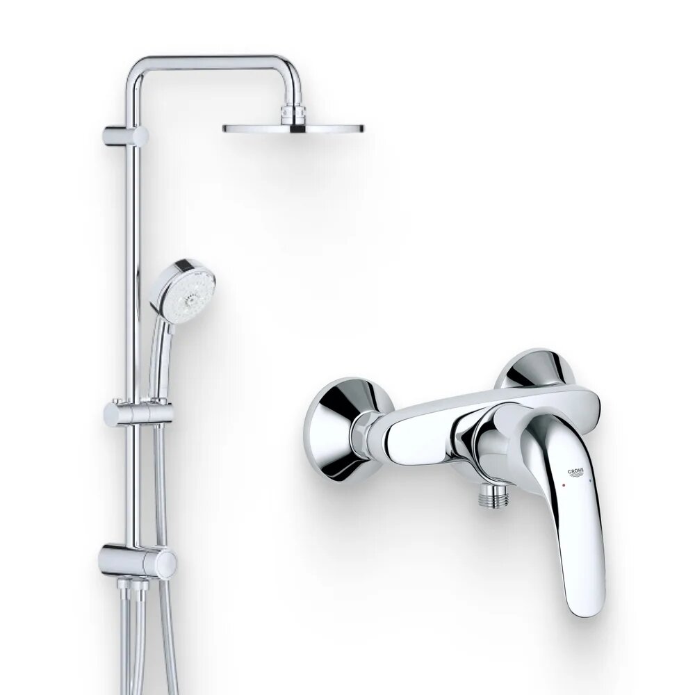 Душевой комплект Смеситель для душа Grohe Euroeco 32740000 / Стойка New Tempesta Cosmopolitan 27394002