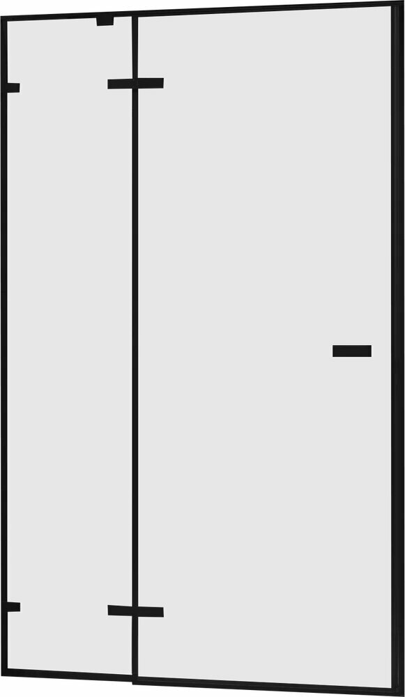 Душевая дверь в нишу RGW Stilvoll SV-004-B стеклянная, распашная, 110 см, с черным профилем, одностворчатая, немецкая