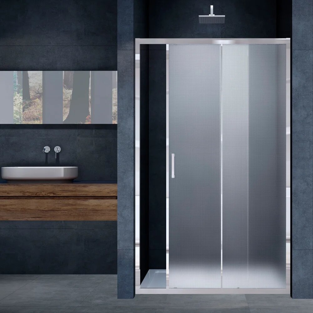 Душевая дверь в нишу Vincea Alpha VDS-3AL130MT стеклянная, раздвижная, 130 см, одностворчатая, итальянская