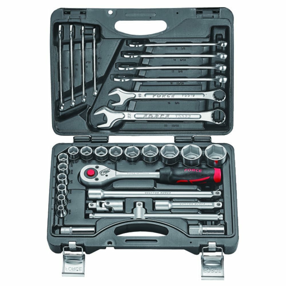 FORCE Набор дюймового инструмента с 6-ти гранными головками 32 пр. 4325