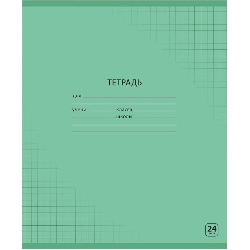 Тетрадь школьная А5, 24л клетка Выбор есть, Зеленый