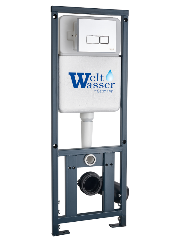 WeltWasser MARBERG 410 SE WT Инсталляция для унитаза. Квадратная белая кнопка WeltWasser
