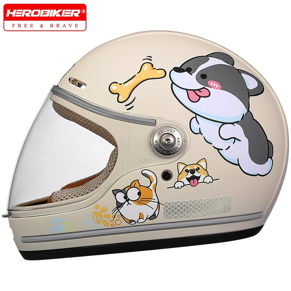 Детский противоосенний шлем, милые мотоциклетные шлемы с героями мультфильмов, велосипедный шлем для электрического велосипеда, детские мотошлемы, полный шлем для верховой езды, BY-128-5, Унисекс