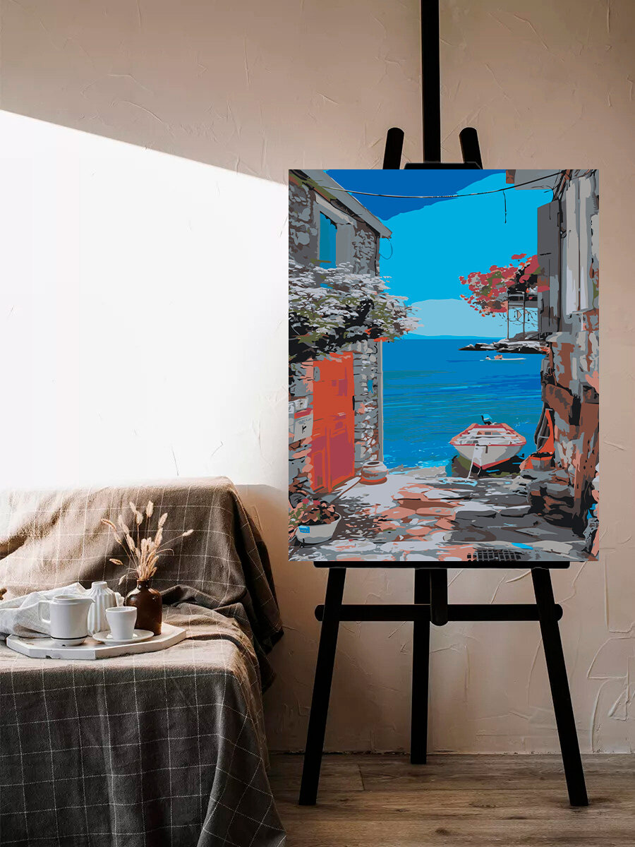 Картина по номерам Городской Пейзаж Море Лодка