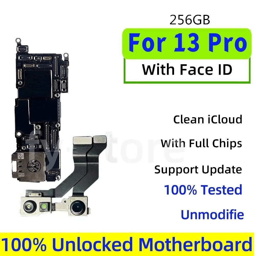 100% Wokring для iPhone 13 и 13 pro, 13 Pro Max и 13 мини-материнская плата с разблокированной логической платой Face ID, материнская плата с чистым iCloud 13 Pro 256G Face ID