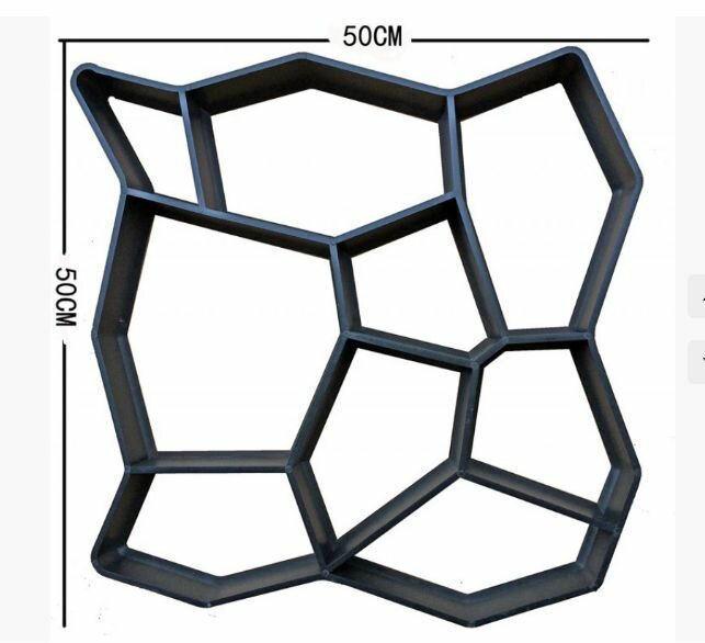 Форма для заливки тротуарной плитки 50 50 см, пластиковая многоугольная опалубка для бетона, садовый камень своими руками, дачный дворик, прочная и многоразовая
