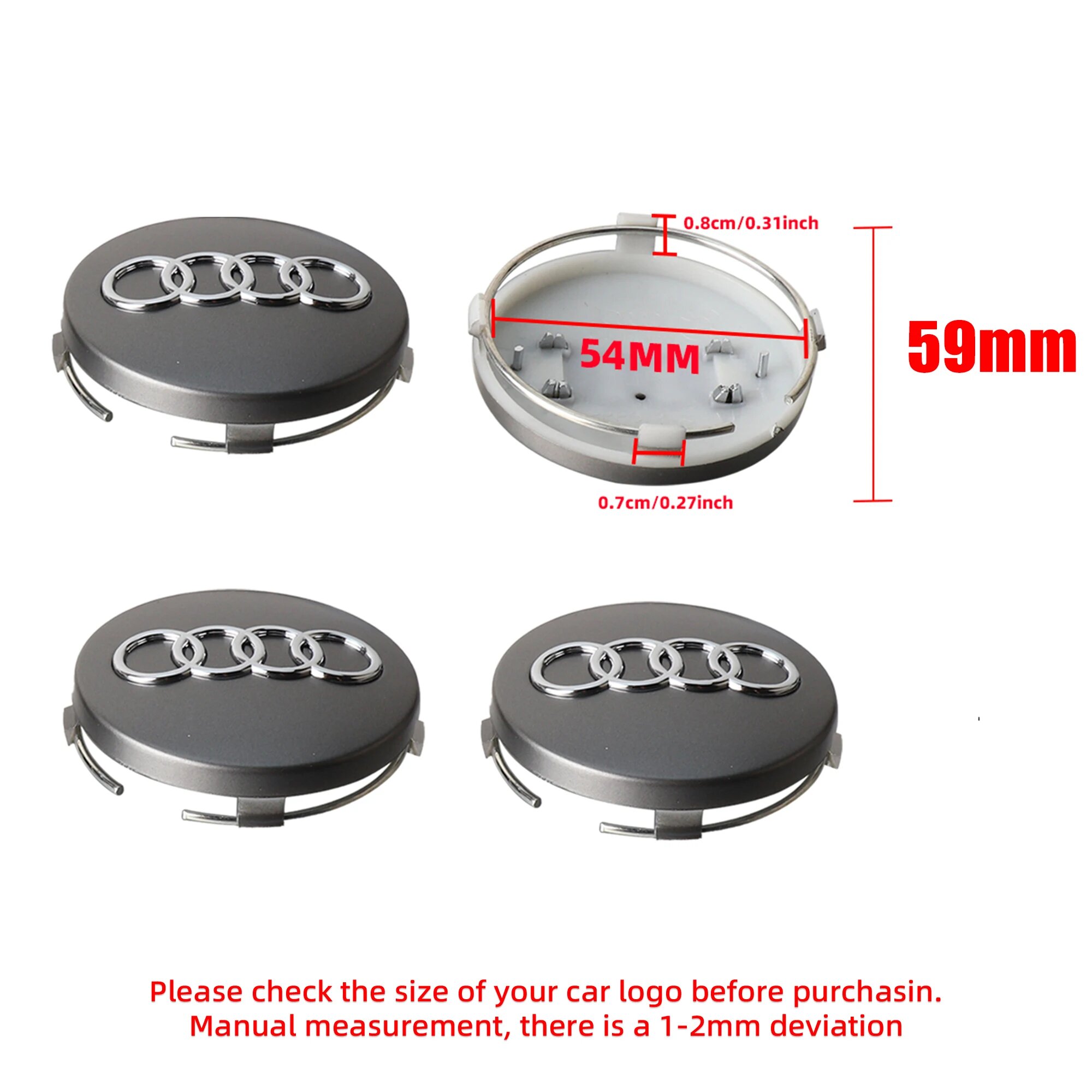 4 шт, крышка ступицы колеса с пятью когтями, авто эмблема, покрышки для шин, декоративные аксессуары для Audi Sline A3 A7 Q3 8V RS B7 A4 B9 C7 A6 C6, Gray