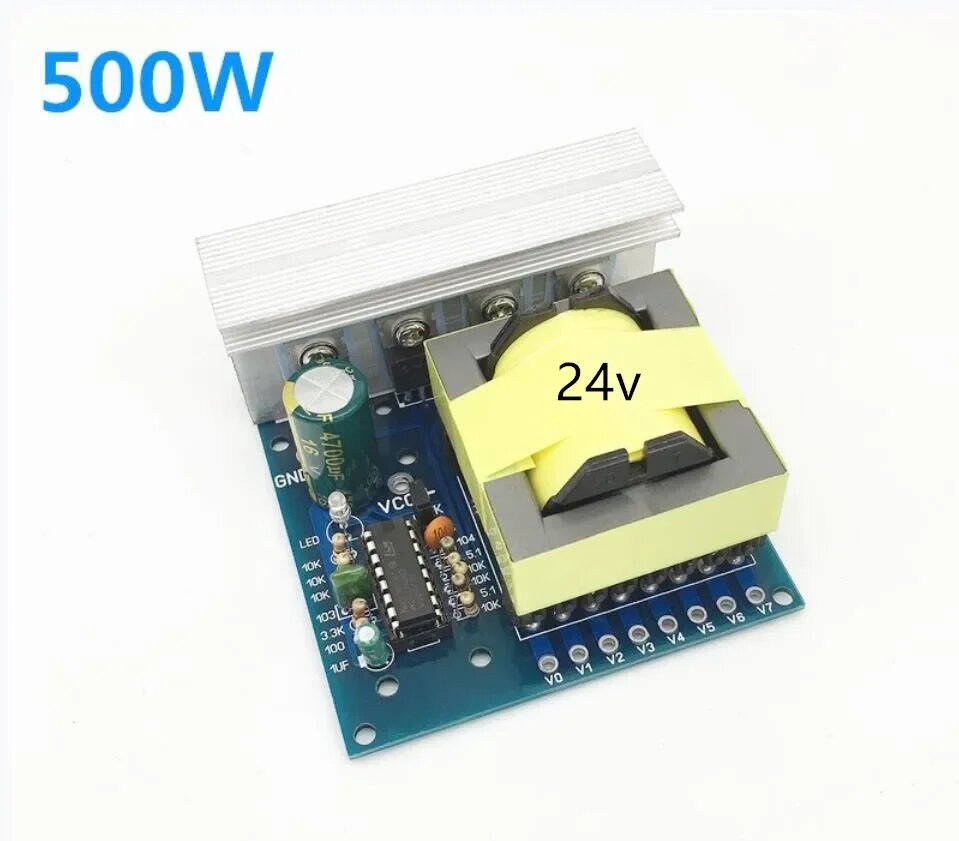 Инвертор DC-AC 12/24В в 220/380В 500Вт, 24v