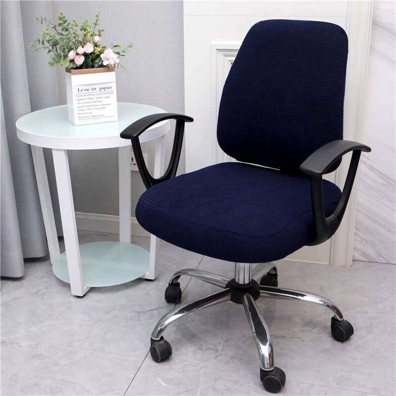 Однотонный чехол для компьютерного стула, чехол для домашнего стула, эластичный чехол для подушки стула