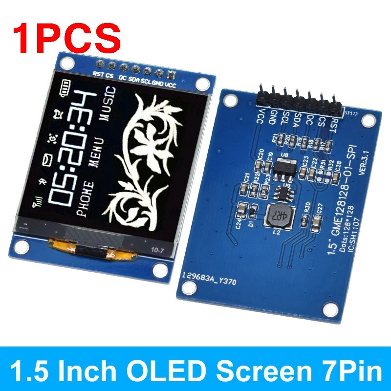 1.5" OLED экран 7Pin, белый, 1PCS