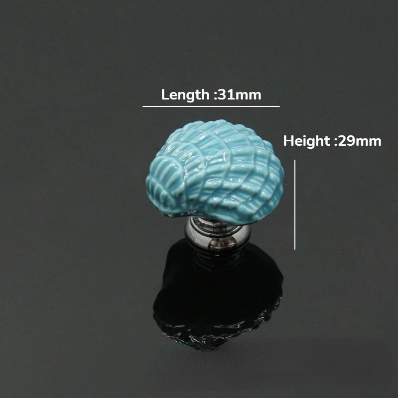 Керамические ручки MARUAT для ящиков, ракушка, черные Синий