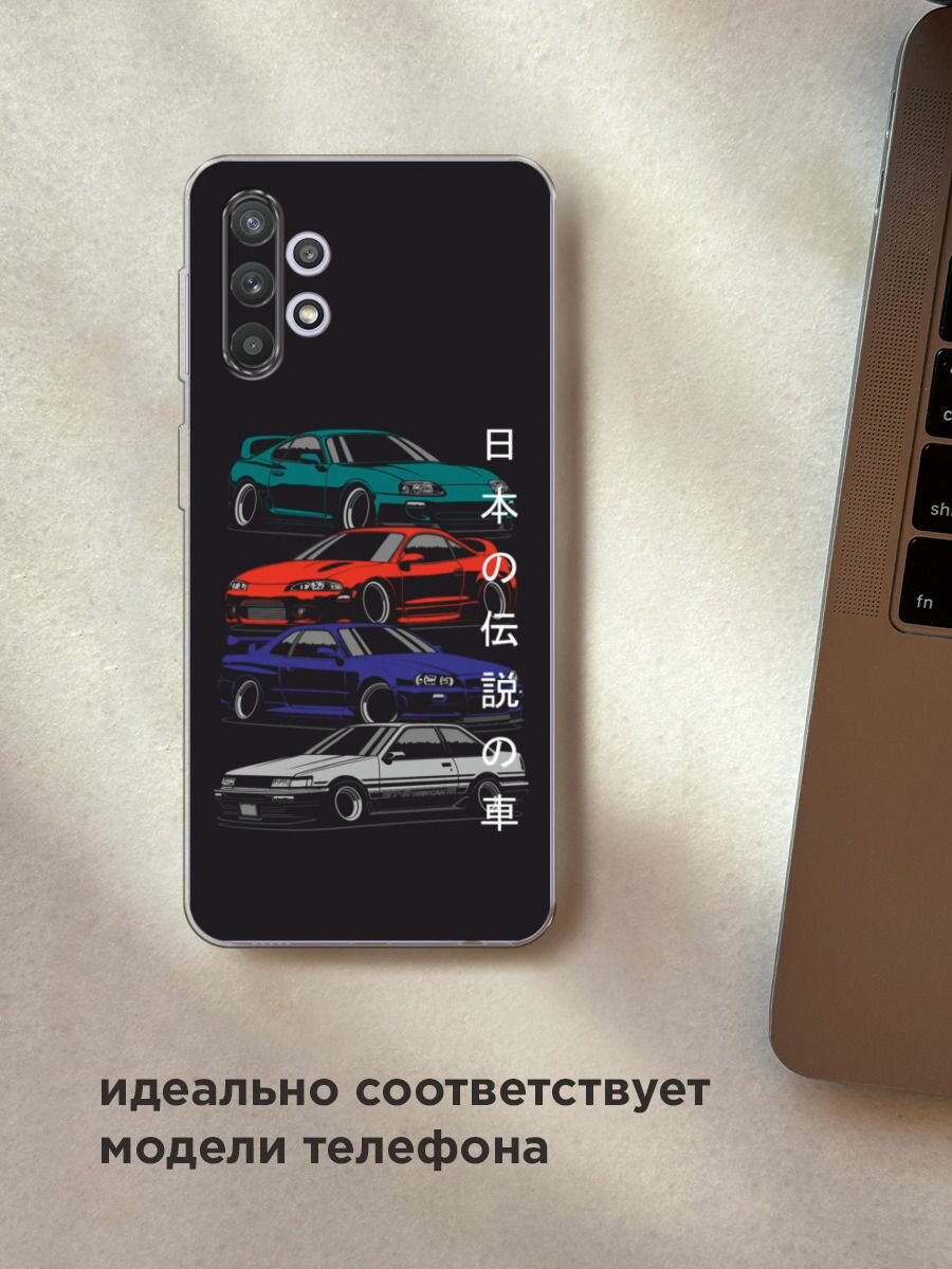 Чехол на Samsung Galaxy A32 / Самсунг Галакси А32 с принтом "JDM Legend cars" — фото 1