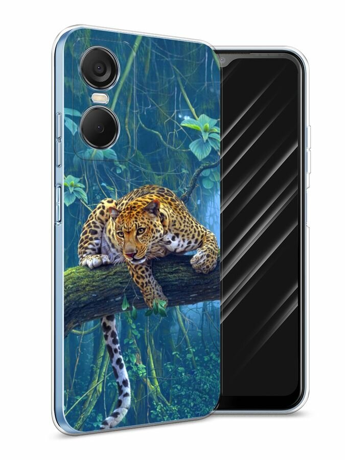 Чехол на Tecno Pop 6 pro / Техно Поп 6 Про с принтом "Леопард охотник"