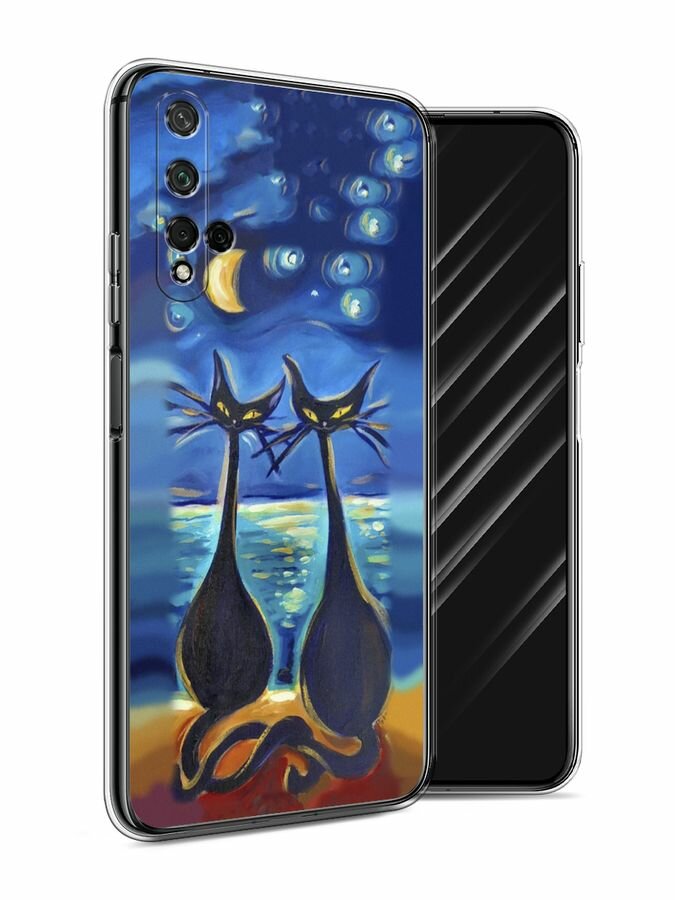 Чехол на Honor 20/Huawei Nova 5T / Хонор 20/Хуавей Нова 5Т с принтом "Влюбленные котики 7"