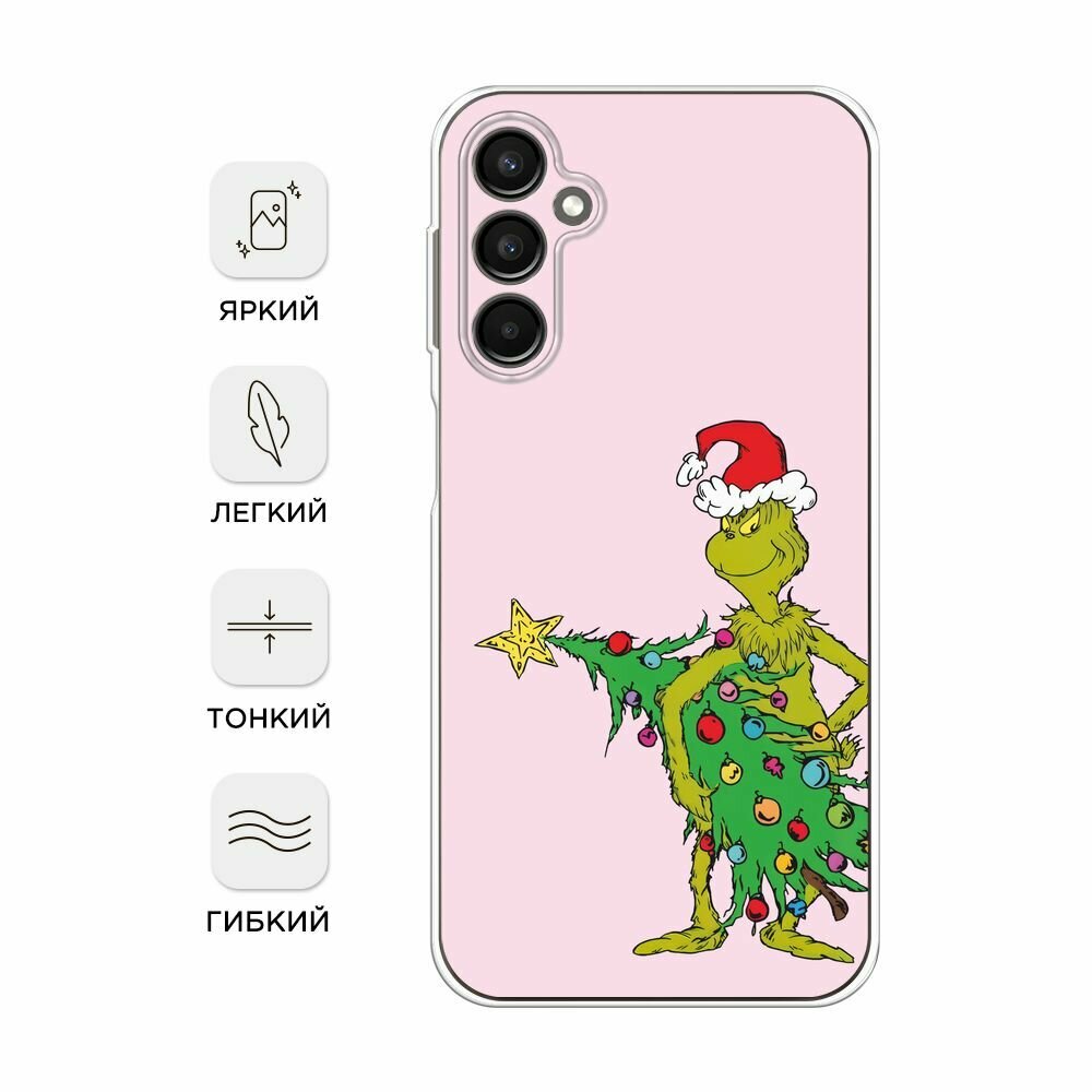 Чехол на Samsung Galaxy A24 / Самсунг Галакси A24 с принтом Гринч с ёлкой 1 — фото 1