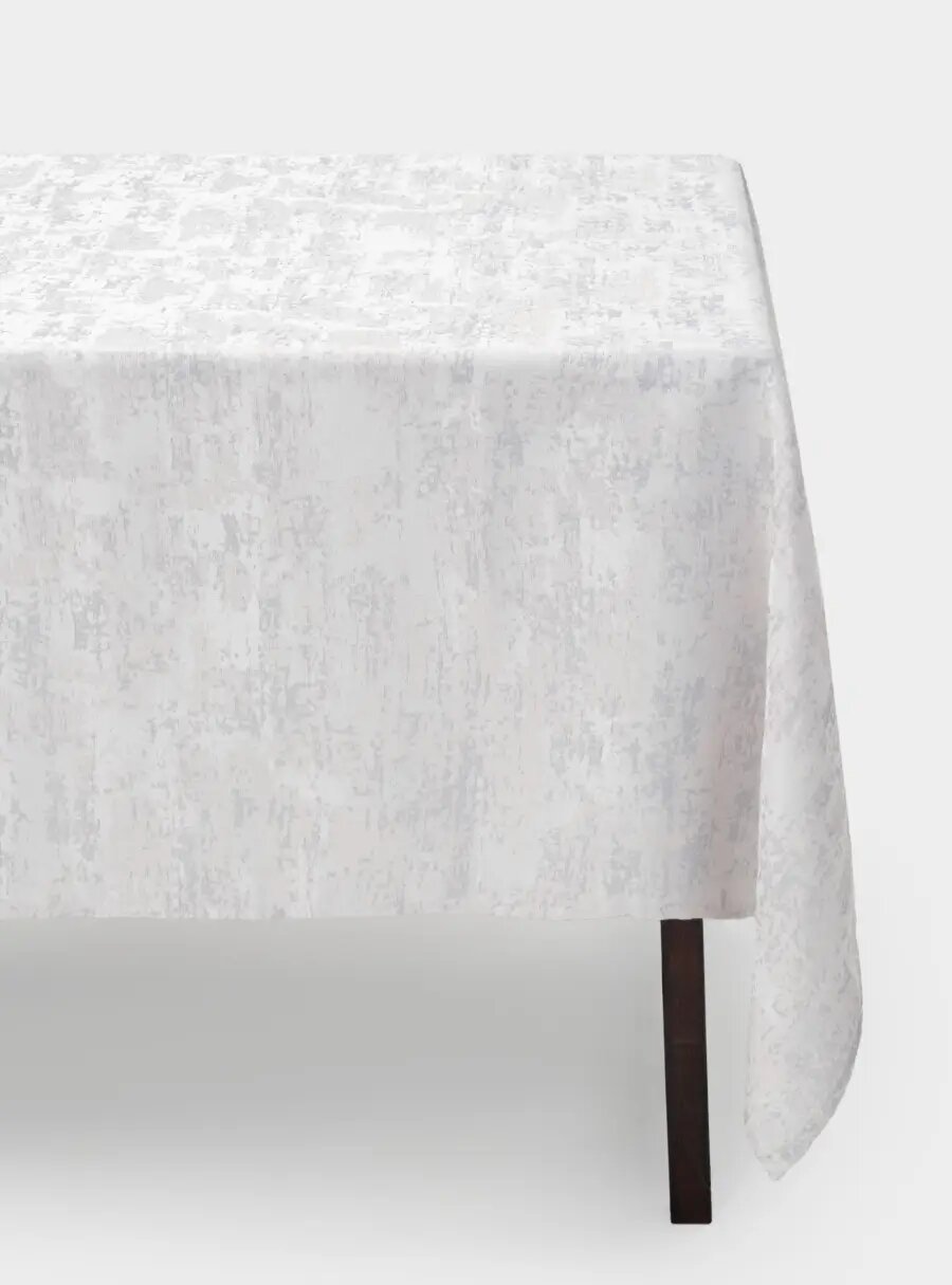 Скатерть, 170х250 см, жаккард, полиэстер, белая, Ornament