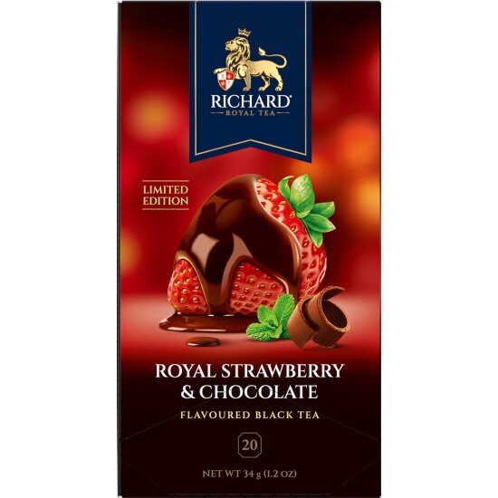 Чай черный Richard ароматизированный (Ричард) "Royal Strawberry & Chocolate" 20 пакетиков