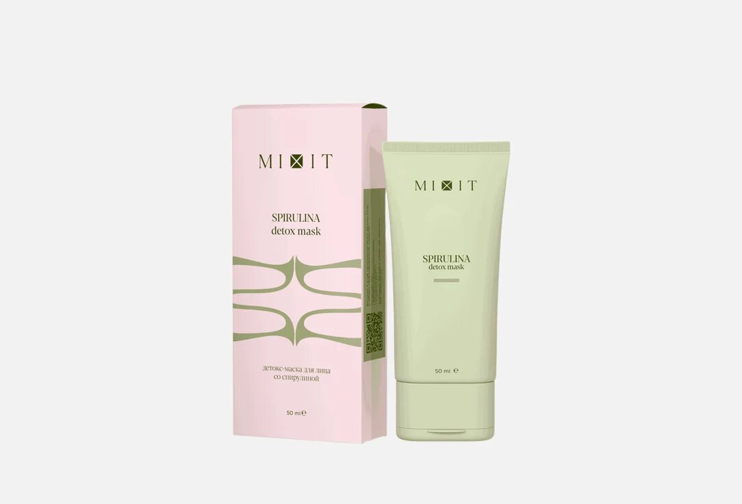 Детокс-маска для лица MIXIT Spirulina, против черных точек, 50 мл